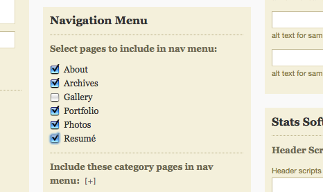 Thesis Nav Menus